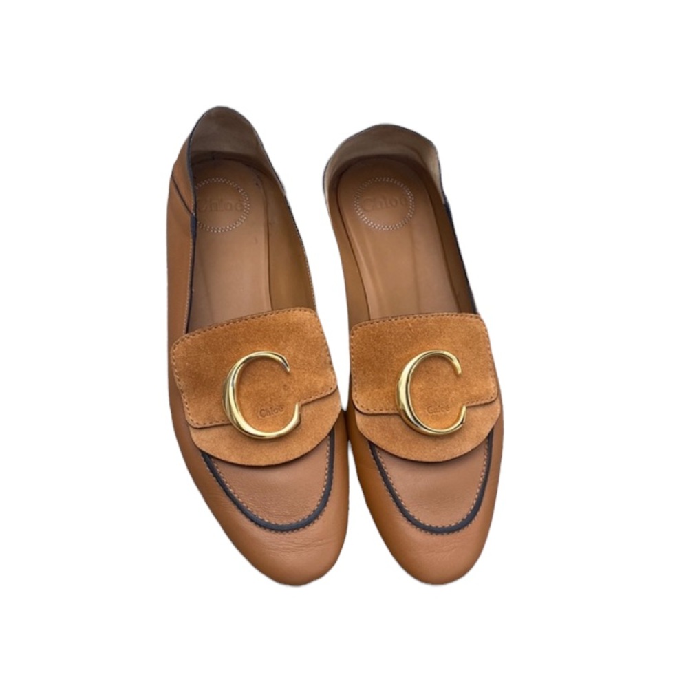 Chlo C Logo Story Convertible Leather Loafers Size 41 - Gem